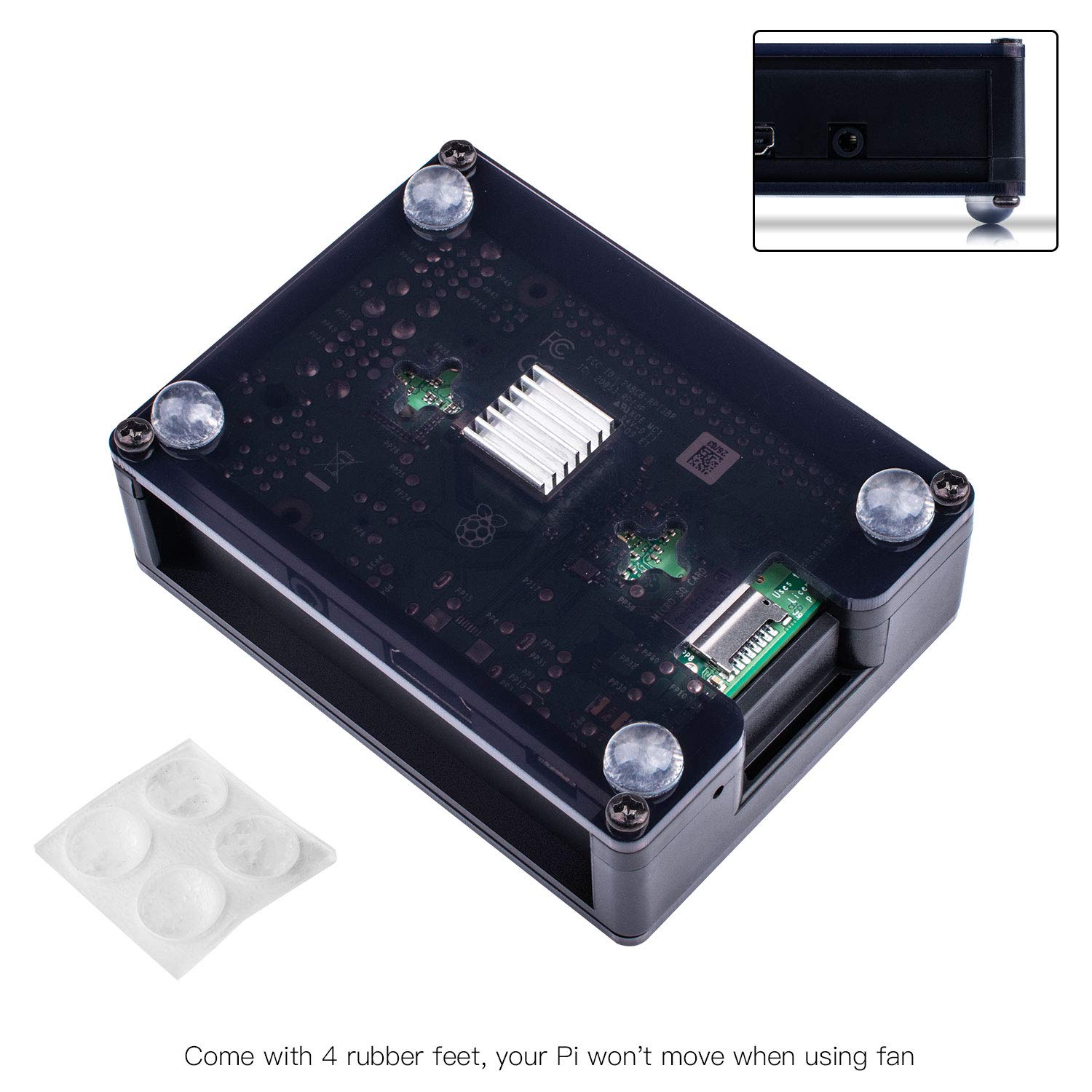 Smraza Case for Raspberry Pi 3 B+ with Fan, RPI Heatsinks, 5V 3A Power Supply for Raspberry Pi 3 Model B+(B Plus), Compatible with Raspberry Pi 3 Model B, Pi 2 Model B (4 Layers Case)