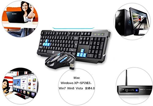 UniFire V60 Waterproof 2.4G Wireless Gaming Keyboard with Mouse DPI Control For DESKTOP PC Laptop Wireless Keyboard Mouse Combos (black)