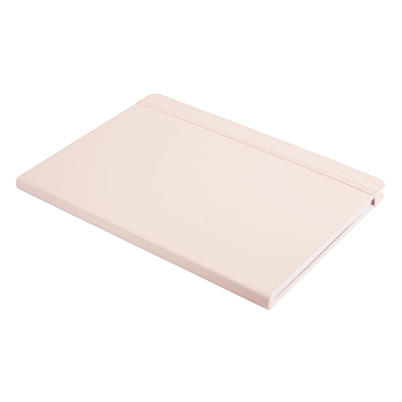 A4 Bonded Leather Journal in Blush, Featuring an Elastic Closure and Ribbon Page Marker, Lined Paper, 128 Pages, 11.97" L x 8.46" W x 0.59" H by kikki.K