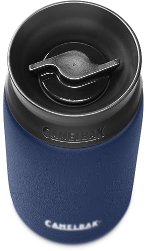 CamelBak Hot Cap Travel Mug, Insulated Stainless Steel, Perfect for taking coffee or tea on the go - Leak-Proof when closed - 12oz, Navy