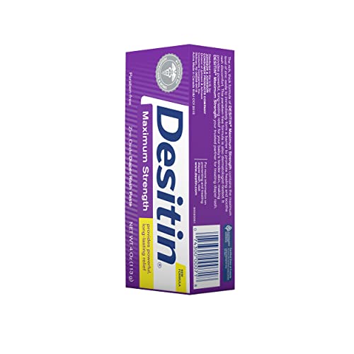 Desitin Maximum Strength Baby Diaper Rash Cream with 40% Zinc Oxide for Treatment, Relief & Prevention, Hypoallergenic, Phthalate- & Paraben-Free Paste, 4 oz