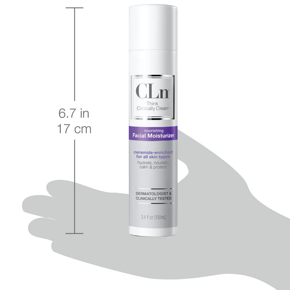 CLn® Facial Moisturizer - Soothes & Calms Skin, Helps Reduce Appearance of Redness, Locks in Moisture without Clogging Pores, Dermatologist & Clinically Tested, 3.4 oz.