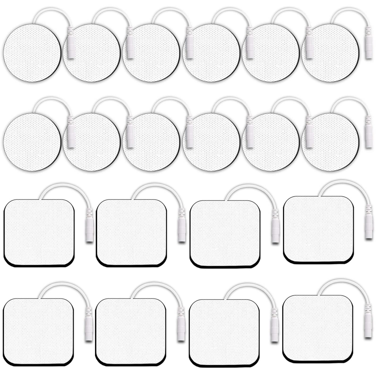 TENS Unit Replacement Pads, Combination 20 PCS Multiple Sizes Electrodes TENS Unit Pads, SM Electrode Patches(pin-in), Latex-Free Self-Adhesive TENS Pads for TENS/EMS Muscle Stimulation Machine