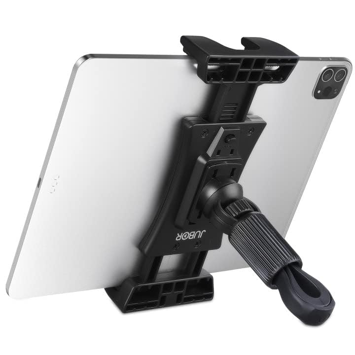 JUBOR Tablet Holder, Bike ipad Holder Stand for Indoor Gym Treadmill, Stationary Bicycle and Spin Exercise Bike, Tablet Mount Clamp for iPad Pro 12.9, Mini, Air, Galaxy Tabs and 4.7-12.9" Devices