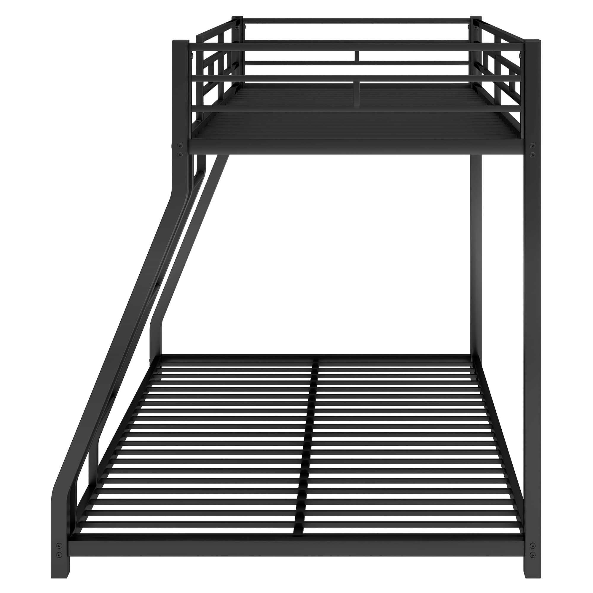 Bellemave Twin Over Full bunk Bed,Metal Floor Bunk Bed, Bunk Bed for Kids, Adults, Bunk Bed for Boys, Girls, Adult bunk beds Heavy Duty, Black