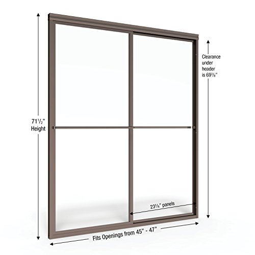 Basco Deluxe Framed Sliding Shower Door, Fits 45-47 inch opening, Obscure Glass, Oil Rubbed Bronze Finish