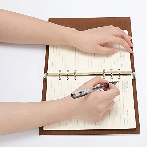 Black and White Elephant Starry Notebook Cover 6-Ring Binder Portable Planner Book Loose-Leaf Cover for Home Office