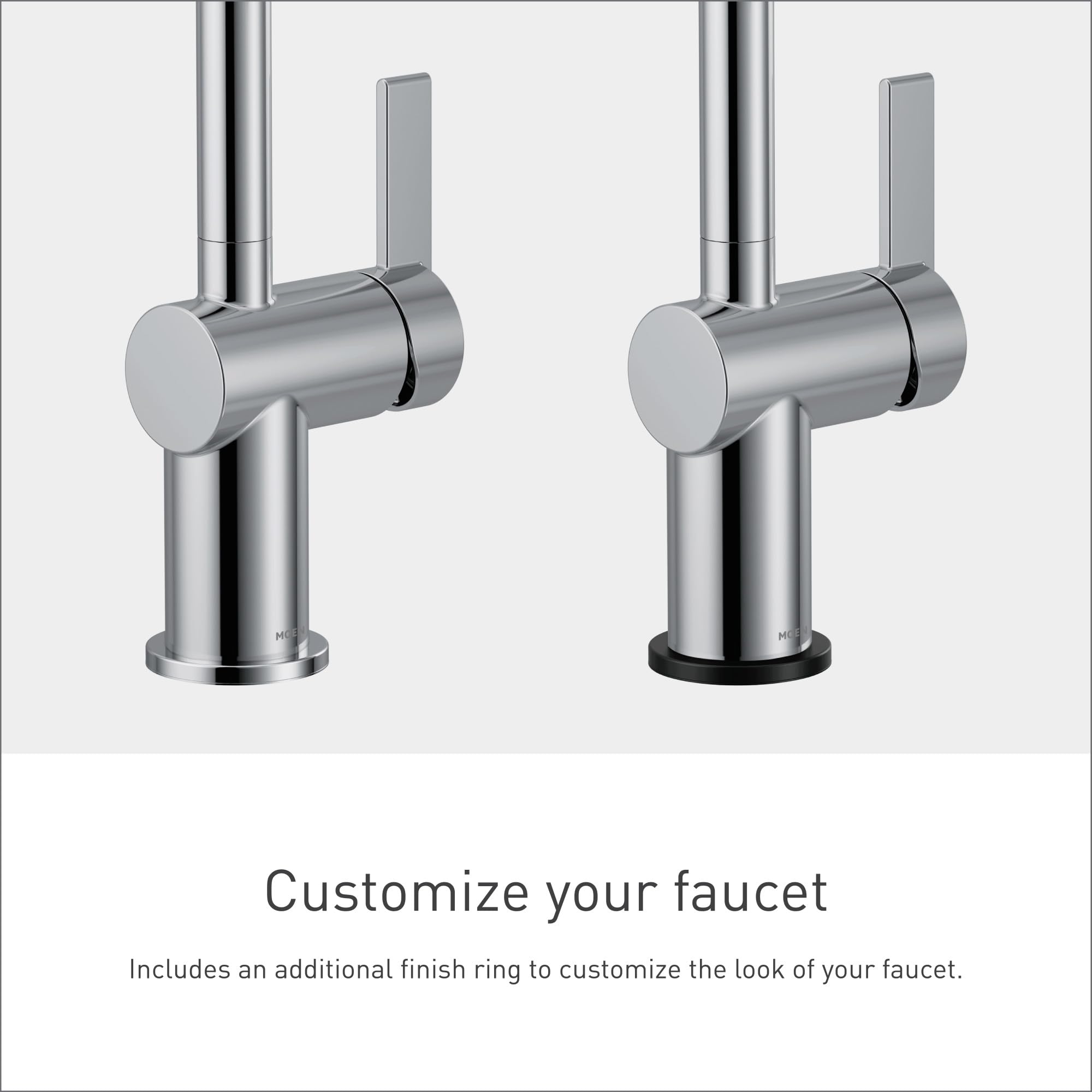 Moen 7622EVC CIA Smart Faucet Touchless Pull Down Sprayer Kitchen Faucet with Voice Control and Power Boost, Includes Optional Matte Black Accents, Chrome