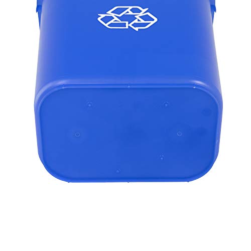 Amazon Basics Rectangular Commercial Office Wastebasket, Recycle Logo, 10 gallon (Pack of 1), Blue (Previously AmazonCommercial brand)