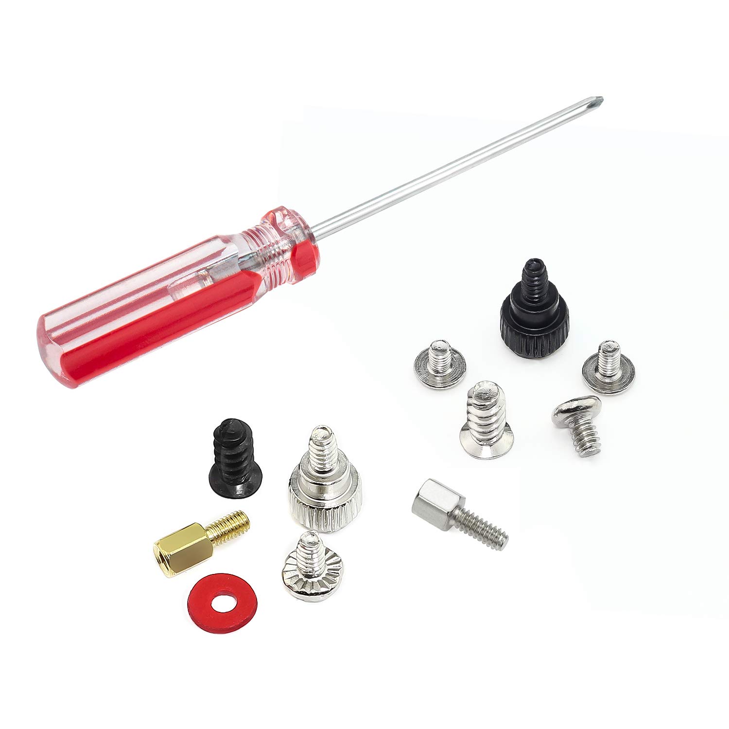 Sutemribor 300PCS Personal Computer Screw Standoffs Set Assortment Kit with a Screwdriver for Hard Drive Computer Case Motherboard Fan Power Graphics