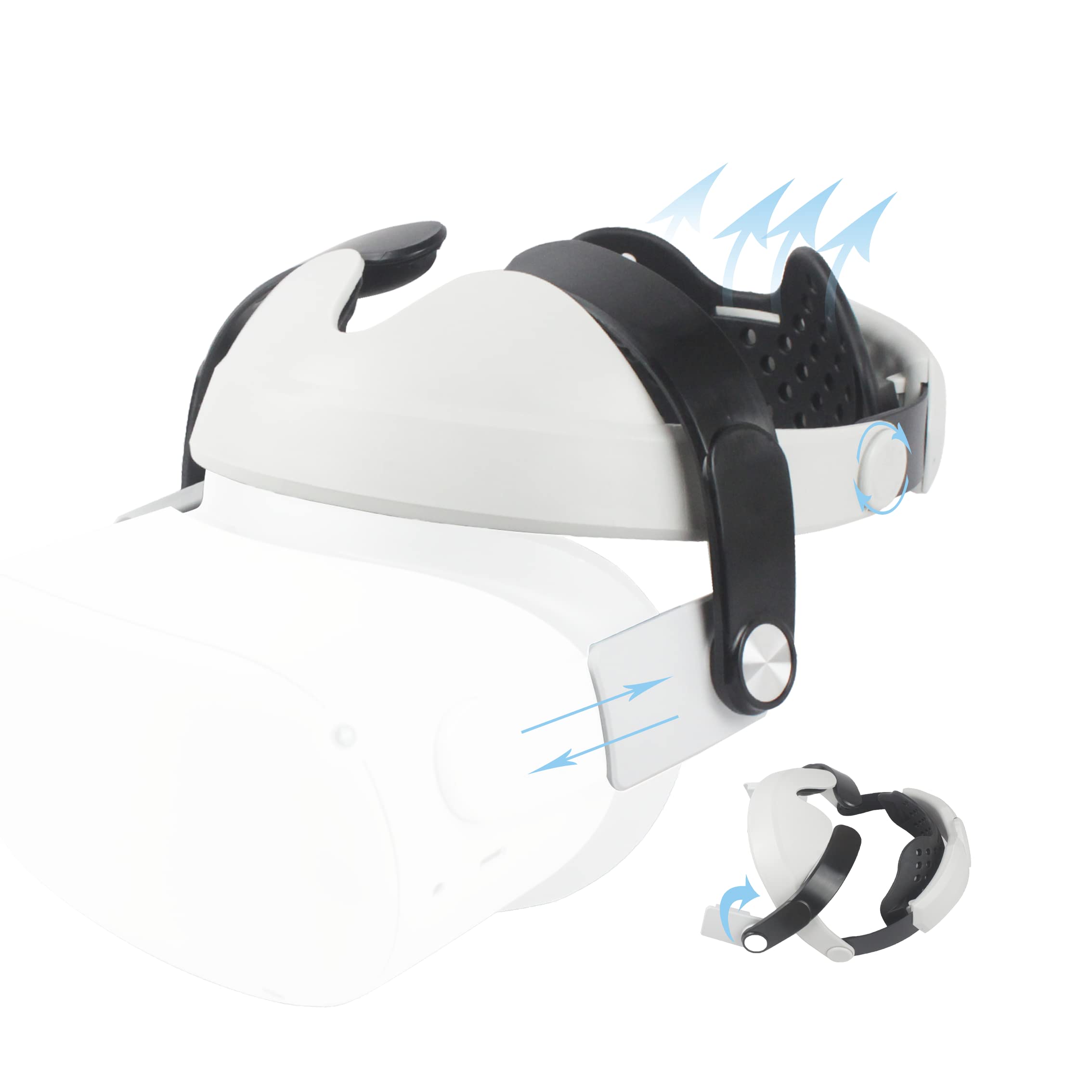 Adjustable Head Strap for Quest 2 VR Glasses Gaming Helmet Headband Reduced Pressure with Power Bank Straps Long-Lasting Battery Life