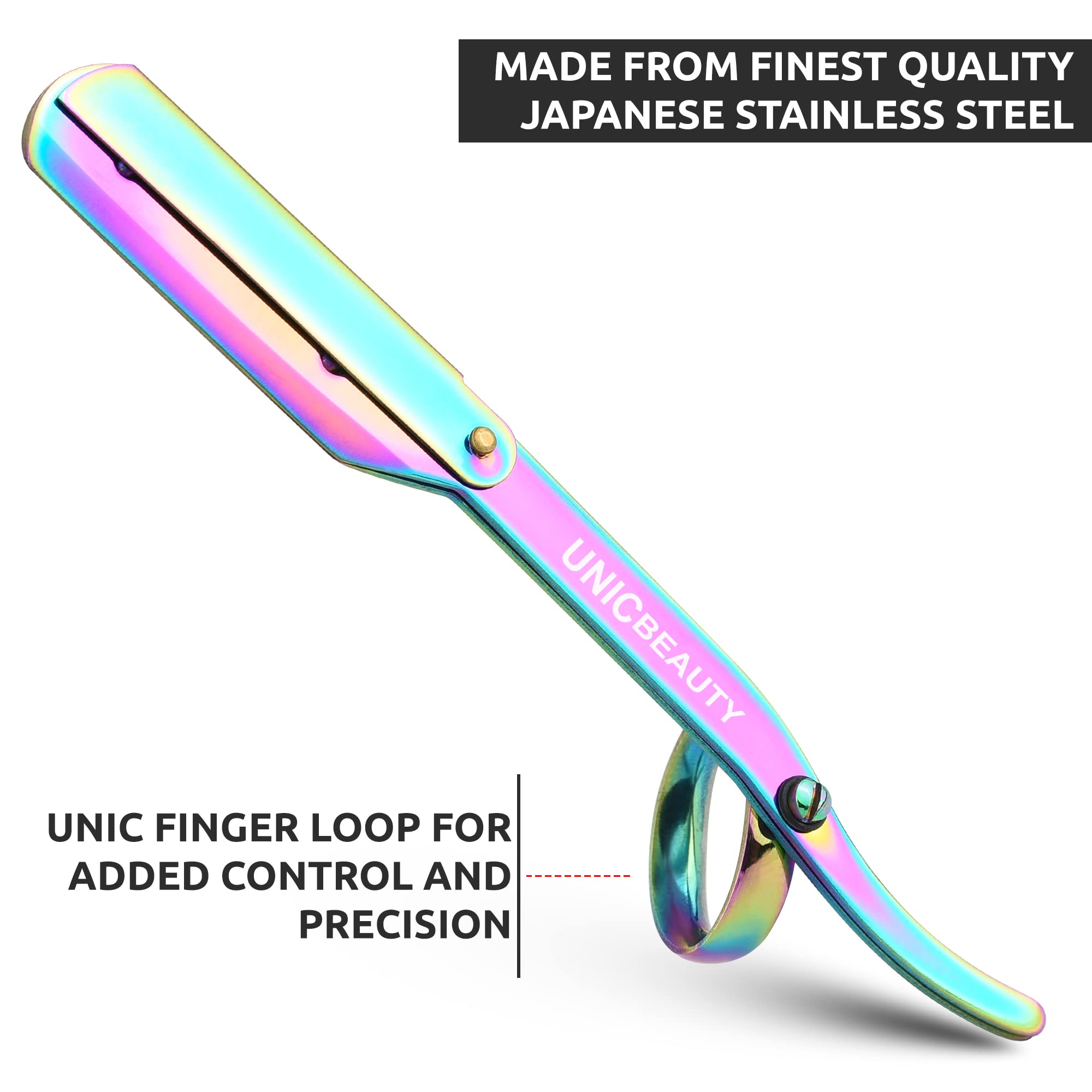 Straight Razors for Men - Professional Barber Razor for Close Shave with Premium Quality Edge, Blades Pack & Maintenance kit included with Pouch