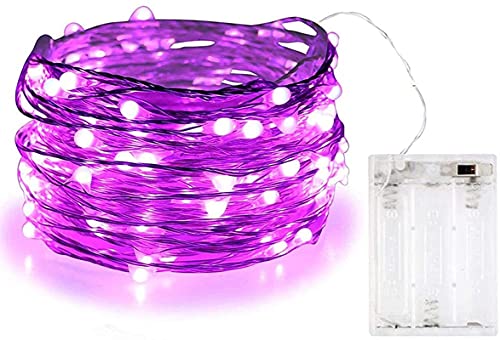BOLWEO 10Ft 30 LED Purple Fairy Lights Battery Operated String Lights Starry for Bedroom Decor Diwali Halloween Christmas Lights Tree Wedding Party Decoration