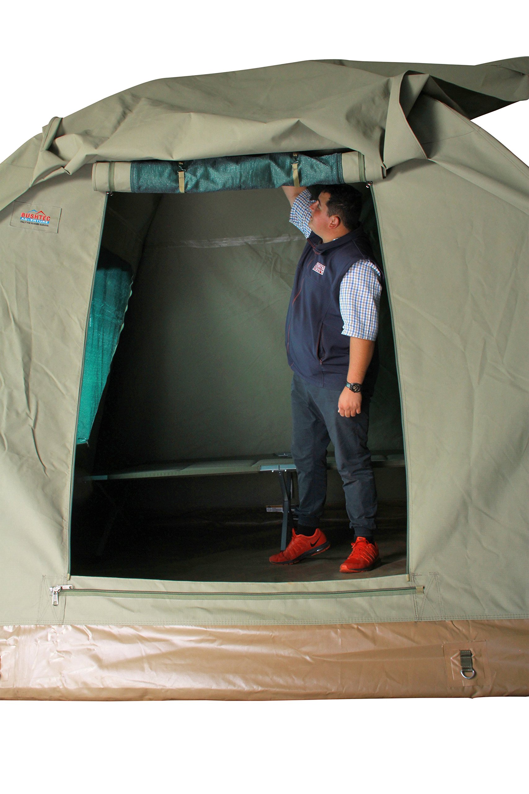 Alpha Kilo 4000 Canvas 6 Person Bow Tent, Camping Tent and Outfitter Tent with Waterproof and fire Retardant Ripstop Canvas.