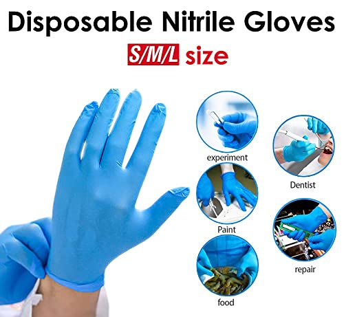 AdvanCare Disposable Nitrile Exam Gloves ANBM10014, Powder Free & Latex Free, Medical Grade (Blue, Small (10 Pack))