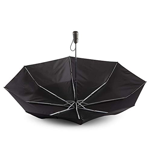 totes Portable Umbrella for Travel β Compact for Car, Backpack and Purse β Windproof, Strong, UV Sun Protection, Water-Repellant, Foldable On-the-Go Umbrella with One Touch Open/Close