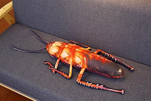 Creative Cockroach Plush Pillow 3D Animal Insect Stuffed Throw Pillow Funny Home Sofa Car Decoration Play Toy Doll Unique Birthday Gift (55 CM=21.5 in)