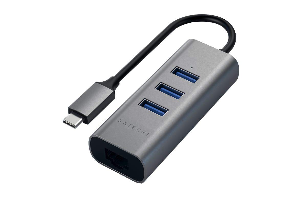 Satechi USB C Hub Adapter, USB C Adapter with 3 USB-A 3.0 Ports and Ethernet Port, for MacBook Pro/Air M1 M2 M3, Dell, HP, Surface, Lenovo, iPad, iPhone 15 - Space Gray