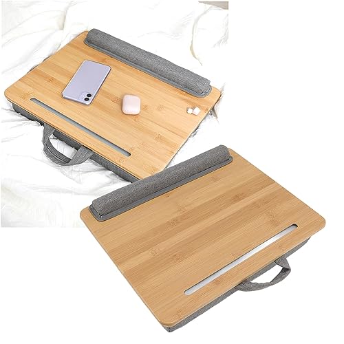 Adjustable Laptop Table - Lap Tray with Cushion | Multifunctional Bed Desk for Reading Writing Playing | Portable Lap Table