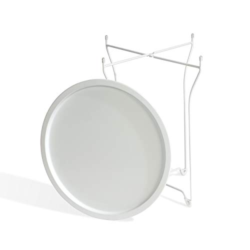 Atlantic urbSPACE Metal Side Table - Stylish Folding Tray Table, Sturdy Steel Construction with Wear-Resistant Powder Coating, PN in White