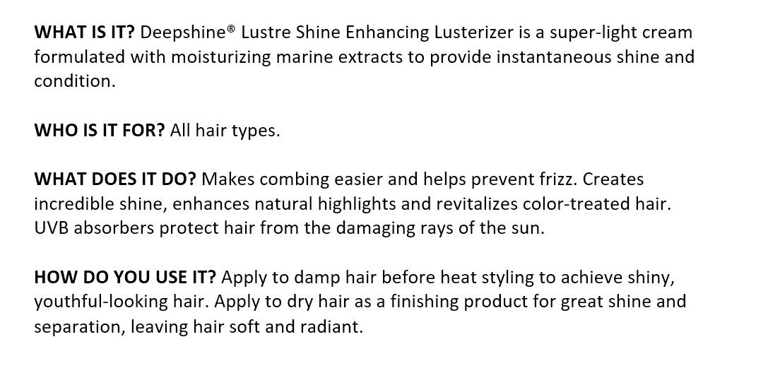 RUSK Deepshine Lustre Shine Enhancing Lusterizer, 4.4 Oz