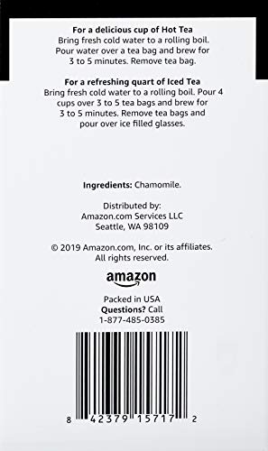 Amazon Brand - Happy Belly Chamomile Herbal Tea Bags, 20 Count (Previously Solimo)