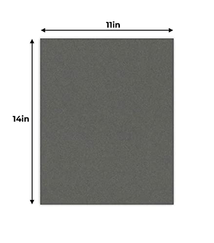 Charcoal Grey 11x14 Backing Board - Uncut Photo Mat Board (10-Sheets)