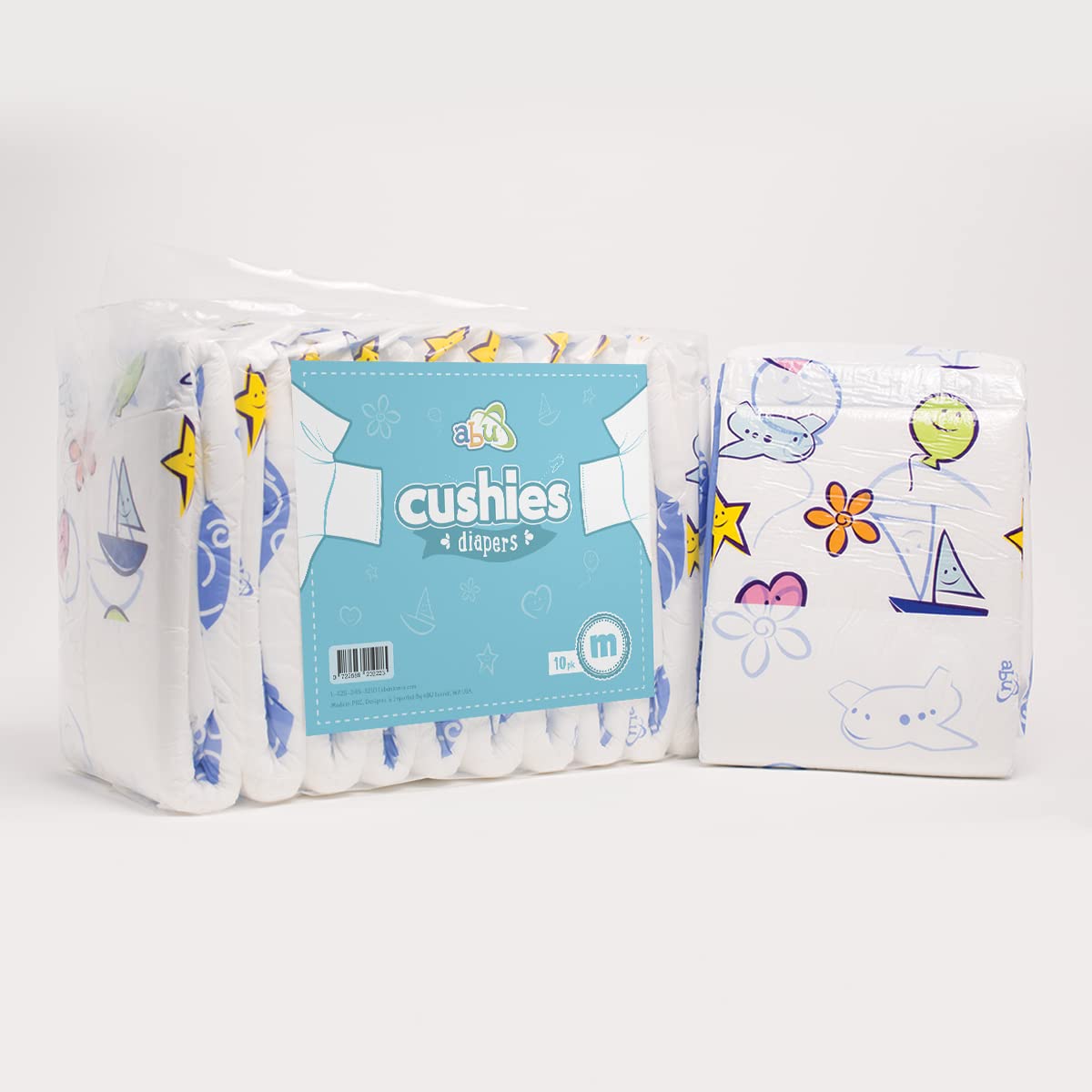 ABUniverse Cushies (Plastic Backed) Diapers (Pack of 10) (Large)