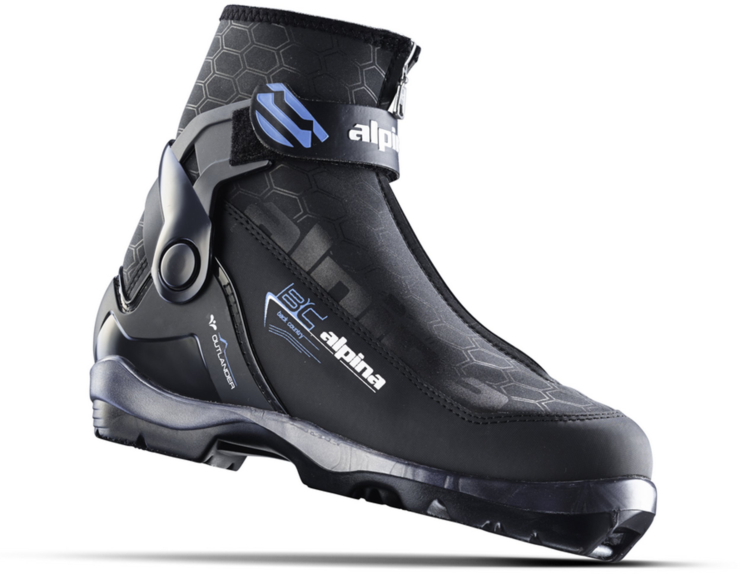 Alpina Sports Women's Outlander Eve Backcountry Cross Country Nordic Ski Boots, Black/Blue, Euro 39