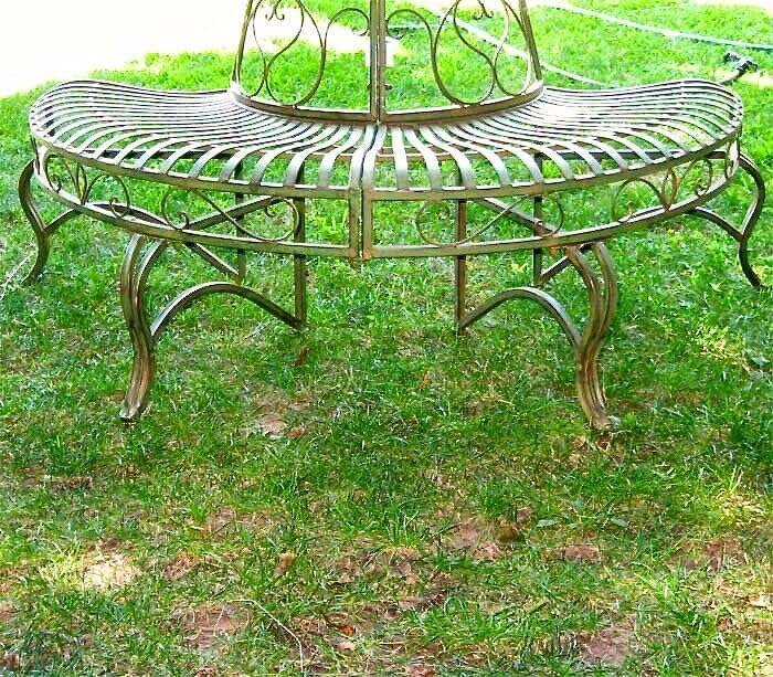 Generic Half Round Tree Bench 30.5"" High- Iron - Antique Green Finish, Large