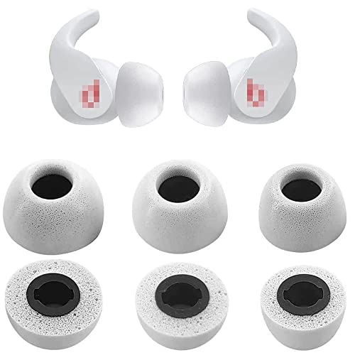 BLLQ Memory Foam Ear Tips Compatible with Beats Fit Pro Foam Tips Eartips,S/M/L 3 Pairs White (Foam Tip Fit Pro White)