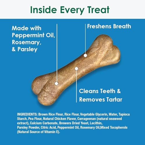 Bonies Natural Breath and Dental Formula Large-Sized Single Bone - All-Natural Ingredients, Fresh Breath, Cleans Teeth, Low Calories, Chicken Flavor, 5 Bones