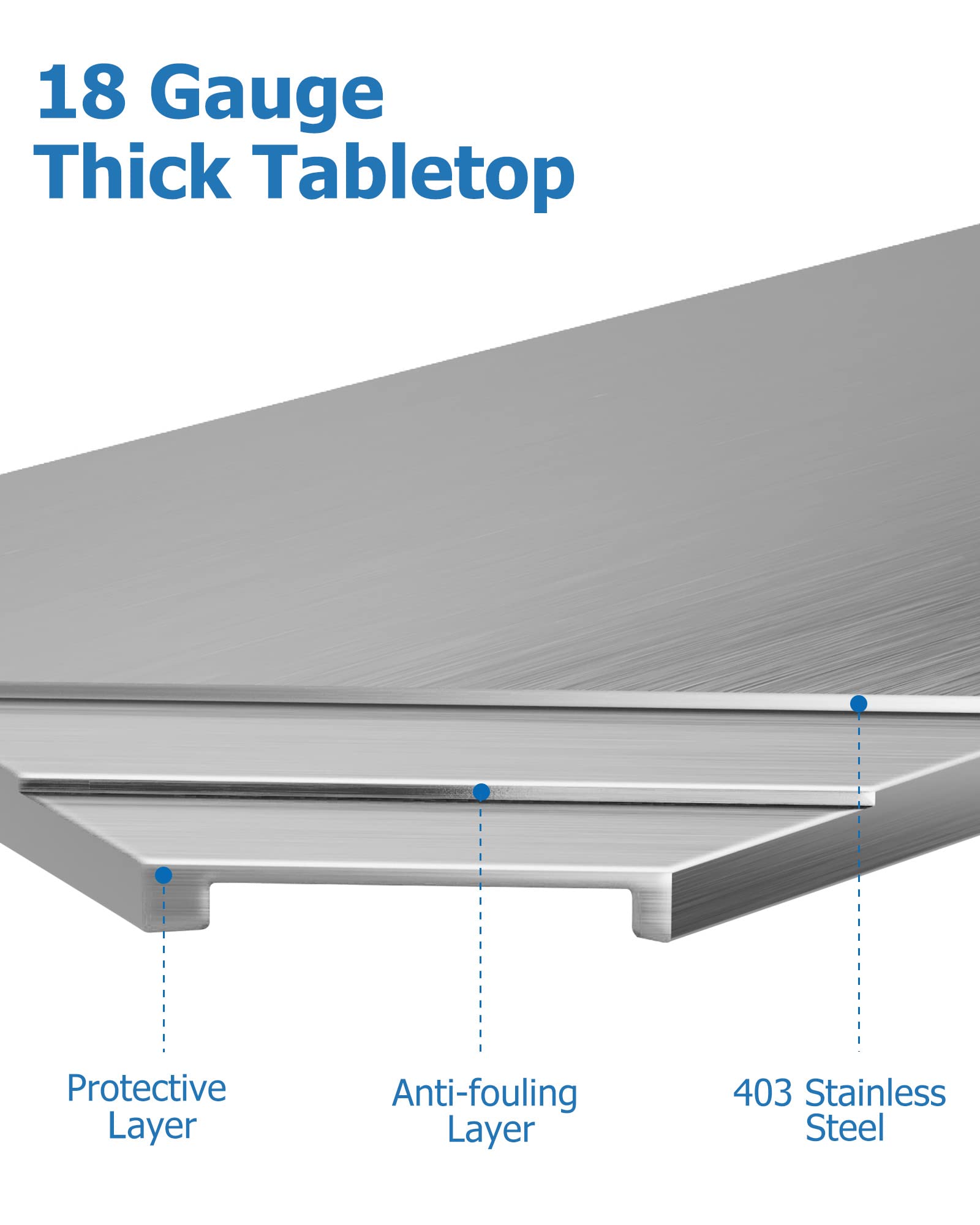 RIEDHOFF Stainless Steel Work Table 30" x 24" with Undershelf, [NSF Certified][Heavy Duty] Commercial Kitchen Prep Table for Home, Restaurant, Hotel, Silver