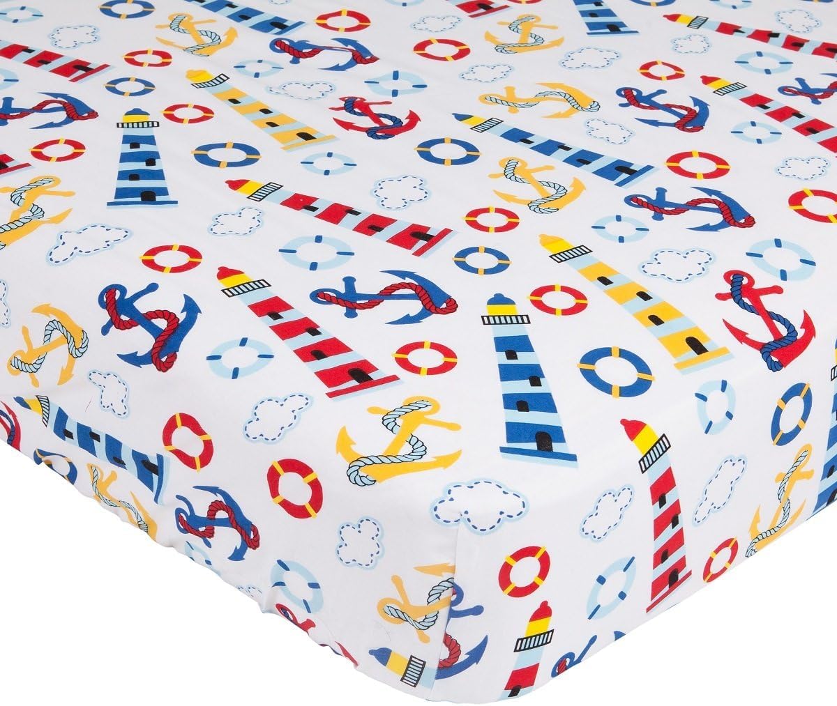 Mellanni Toddler Fitted Sheet - Iconic Collection Bedding Sheets - Soft & Cooling Sheets -Fade & Stain Resistant - 1 PC (Light House)
