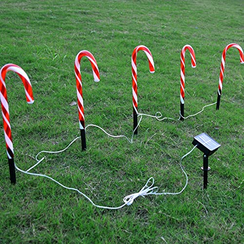 Christmas Candy Cane Lights,5pcs Solar Christmas Light, Christmas Candy Cane Pathway Lights, Christmas Decoration, for Home Garden New Year Holiday Lights