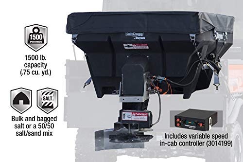 Buyers Products SHPE0750 SaltDogg 0.75 Cubic Yard Electric Poly Hopper Spreader With Standard Chute, Black