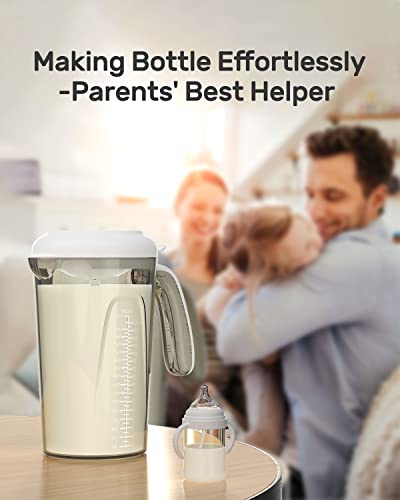 Grownsy Baby Formula Mixer Pitcher 32OZ, Magnetic Charging Electric Formula Mixing Pitcher, Auto Mixing for Formula Powder, Breastmilk, Without Air Bubbles or Lumping, BPA Free, Easy to Clean