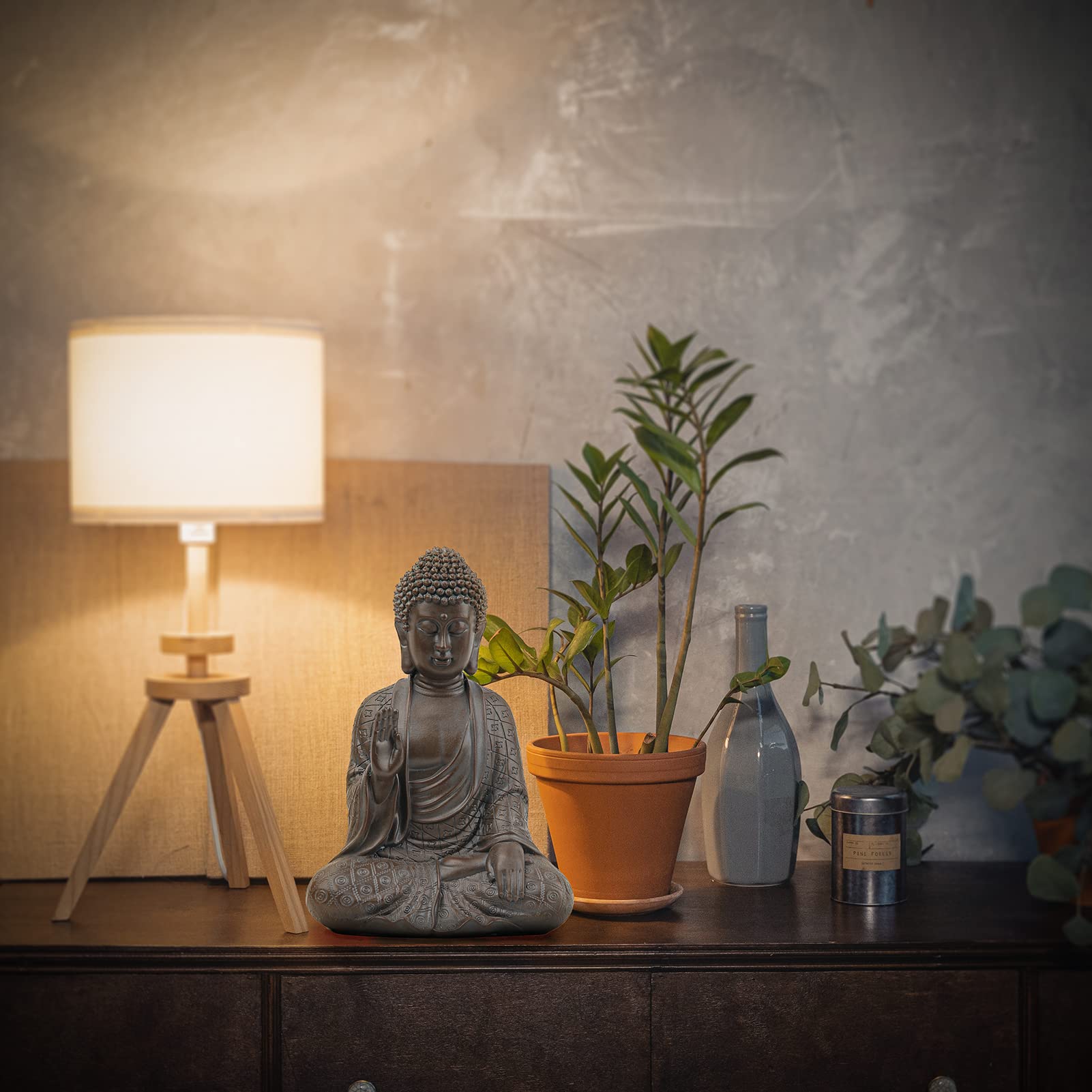 Leekung Buddha Statue Buddah Statute Buda β Buddha Statues for Home Decor,Buddah Statute Zen Decoration,Meditation Buddha Decor Antique Green