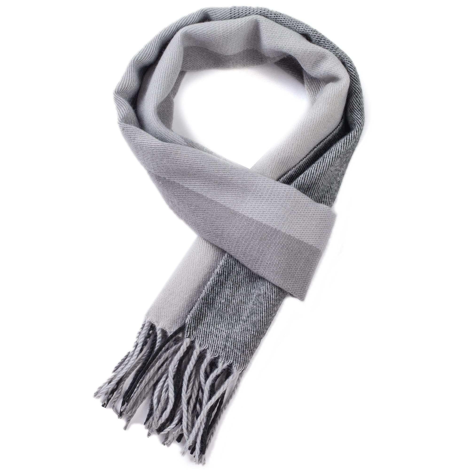 Alpine Swiss Mens Plaid Scarf Soft Winter Scarves Unisex,Gray, One Size