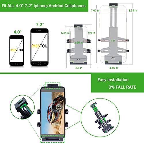 BIZOCO UTV 360°Adjustable Phone Mount, Mobile Phone Holder with high-Density Metal Security Lock Device, Suitable for 1.75"-2" Roll Bar UTV, Polaris RZR 900 1000 XP/Can-am SXS Accessories