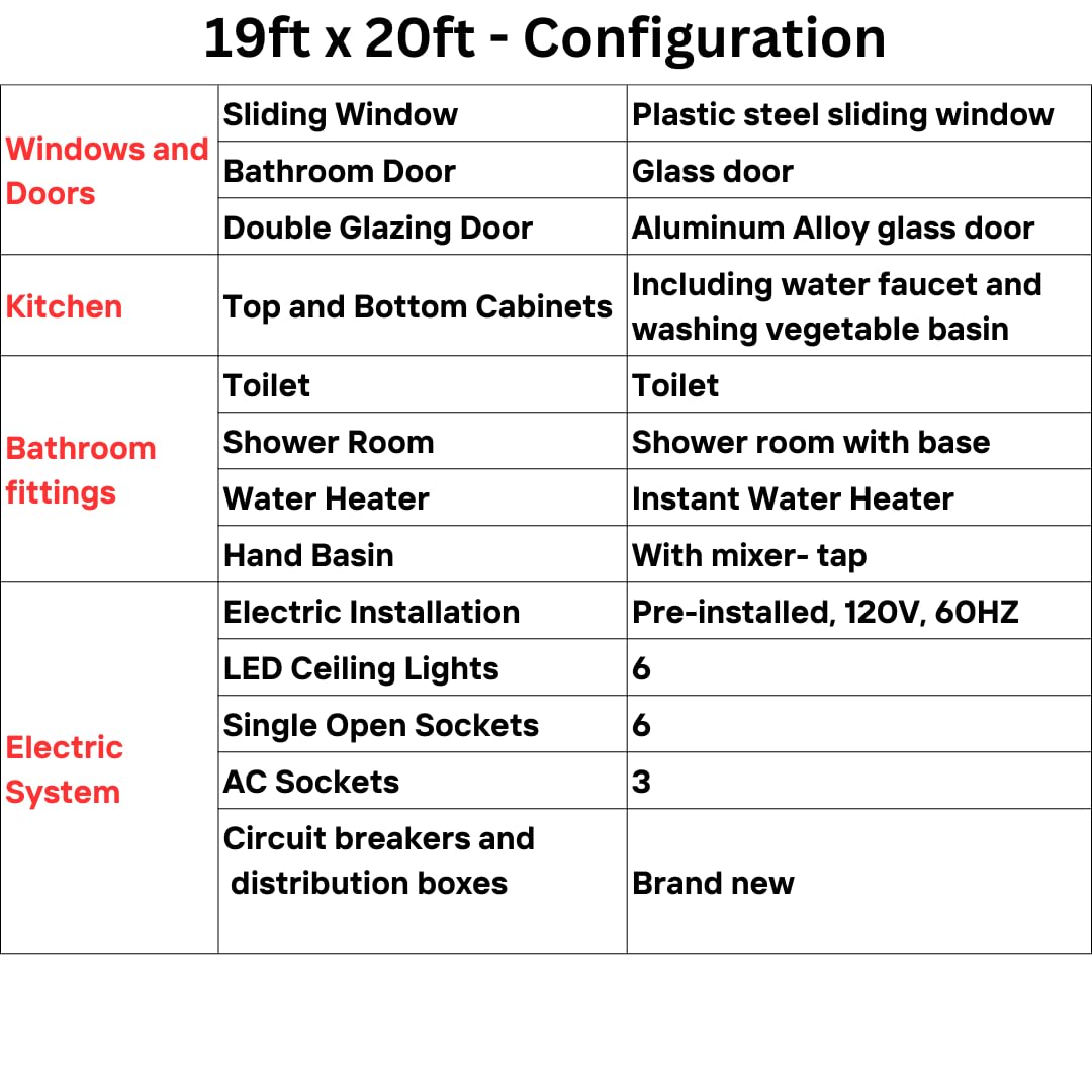 Semi-furnished, All Amenities, Tiny House, Container Homes Prefabricated, Modular Home, Portable House, Prefab Tiny Homes, (19x20ft Container