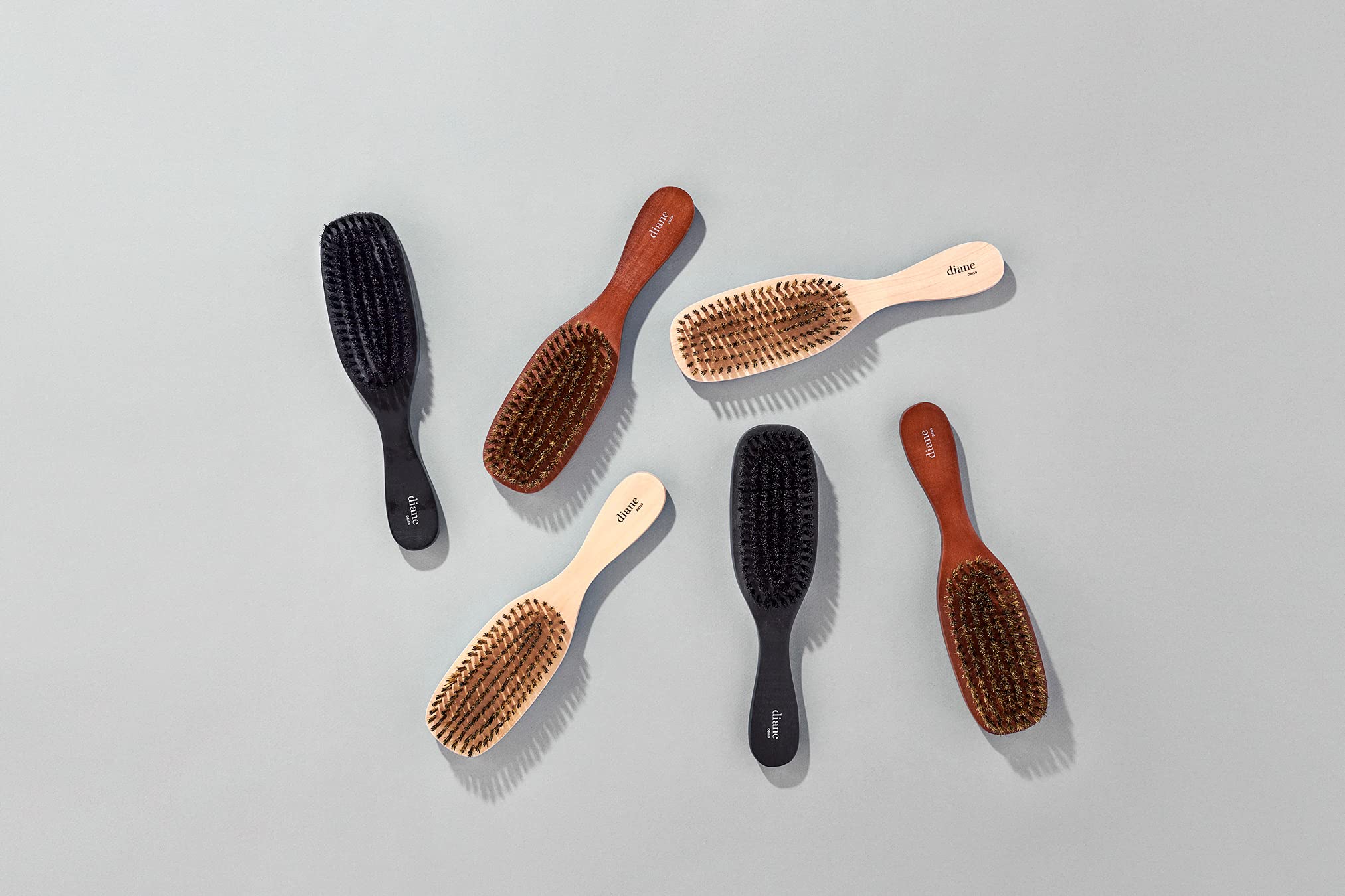 Diane Reinforced Boar Bristle Wave Brush for Men and Barbers – Hard Bristles for Thick to Coarse Hair – Use for Detangling, Smoothing, Wave Styles, Restore Shine and Texture