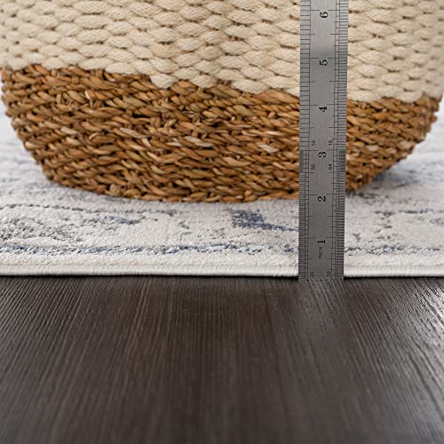Bloom Rugs Troya Gray/Blue 8x10 Rug - Traditional Persian Area Rug for Living Room, Bedroom, Dining Room, and Kitchen - Exact Size: 7'5" x 10'