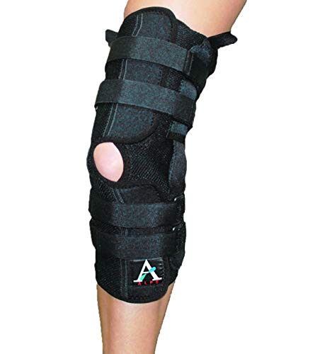 ALPS Coolfit Extended Knee Brace, Prevent or Reduce Severity of Knee Injury, Soft and Breathable, Wrap Around with Adjustable Hinges, Large Size