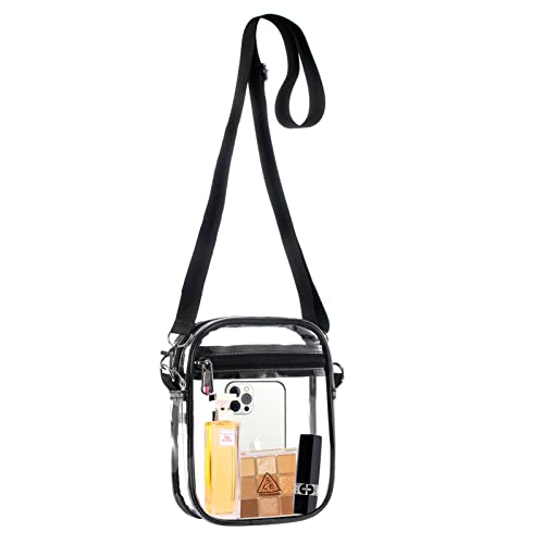 Clear Bag Stadium Approved,Clear Crossbody Purse Bag with Adjustable Strap for Women, Clear Stadium Bags for Concerts Sports Events, Festivals