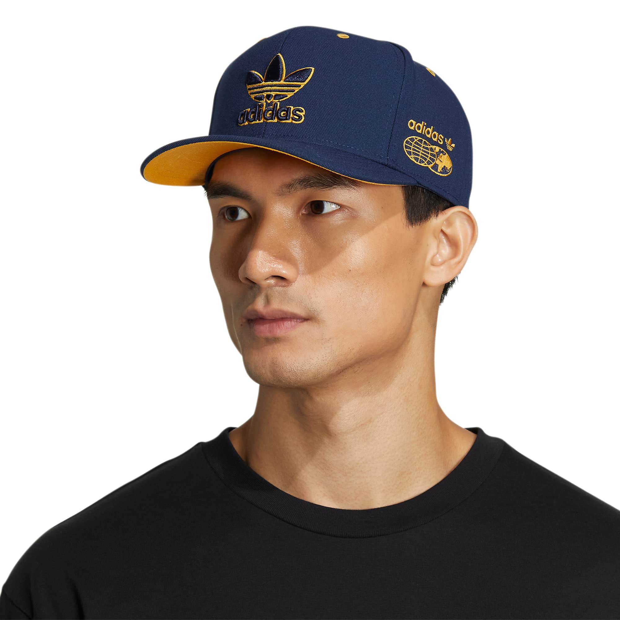 adidas Originals Men's Modern Structured Adjustable Fit Hat, Night Indigo/Preloved Yellow, One Size