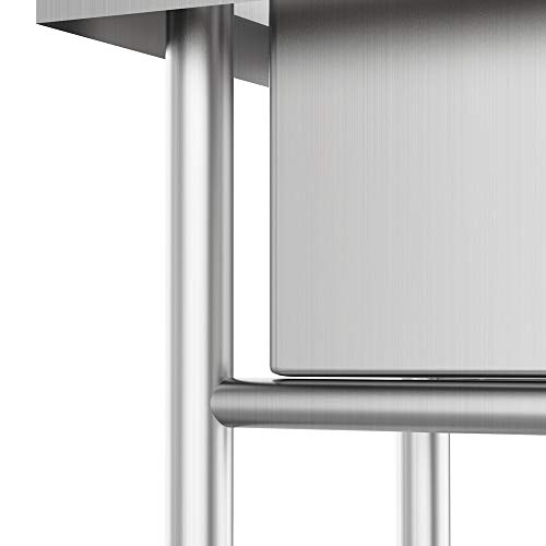 Bonnlo 304 Stainless Steel Utility Sink with Drainboard, One Compartment Workbench Sink Commercial Sink for Restaurant, Laundry Room, Backyard, Garages - Overall Size: 35.8" W x 21.3" D x 40.2" H