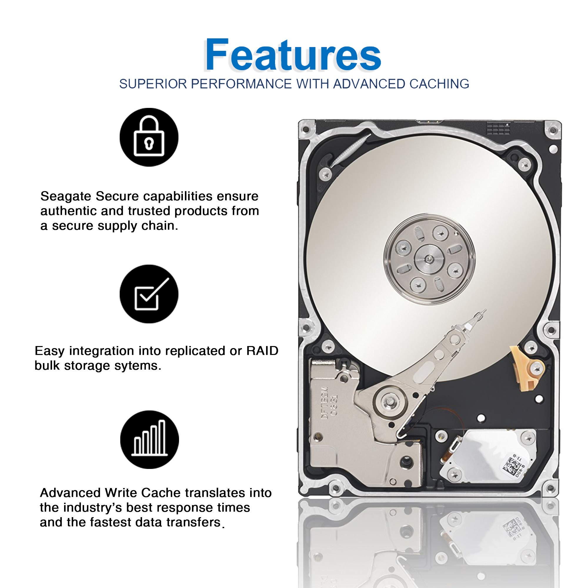 Seagate Enterprise Capacity 6TB | SAS Interface for Servers | ST6000NM0285 | 7.2K 12Gb/s 256MB Cache 3.5" 512e | Secure SED-FIPS Model | Enterprise Internal Hard Drive HDD w/ 3 Year Warranty