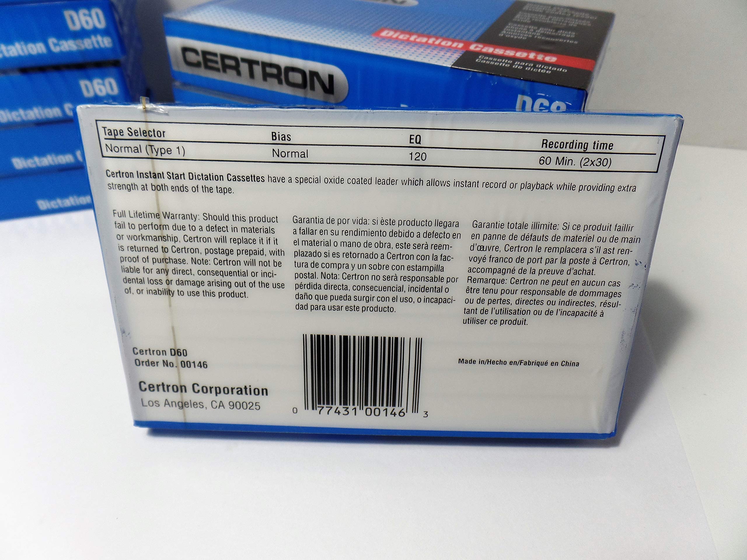 Dictation Cassette D60 Certron