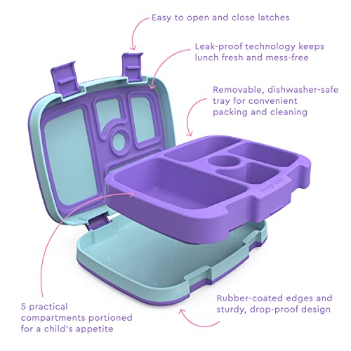 Bentgo® Kids Prints Leak-Proof, 5-Compartment Bento-Style Kids Lunch Box - Ideal Portion Sizes for Ages 3 to 7 - BPA-Free, Dishwasher Safe, Food-Safe Materials (Mermaids in the Sea)